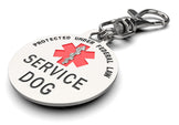 DOUBLE SIDED SERVICE DOG Tag with Red Medical Alert Symbol 1.25 inch ...