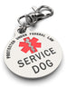 DOUBLE SIDED SERVICE DOG Tag with Red Medical Alert Symbol 1.25 inch ...