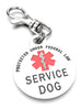 DOUBLE SIDED SERVICE DOG Tag with Red Medical Alert Symbol 1.25 inch ...