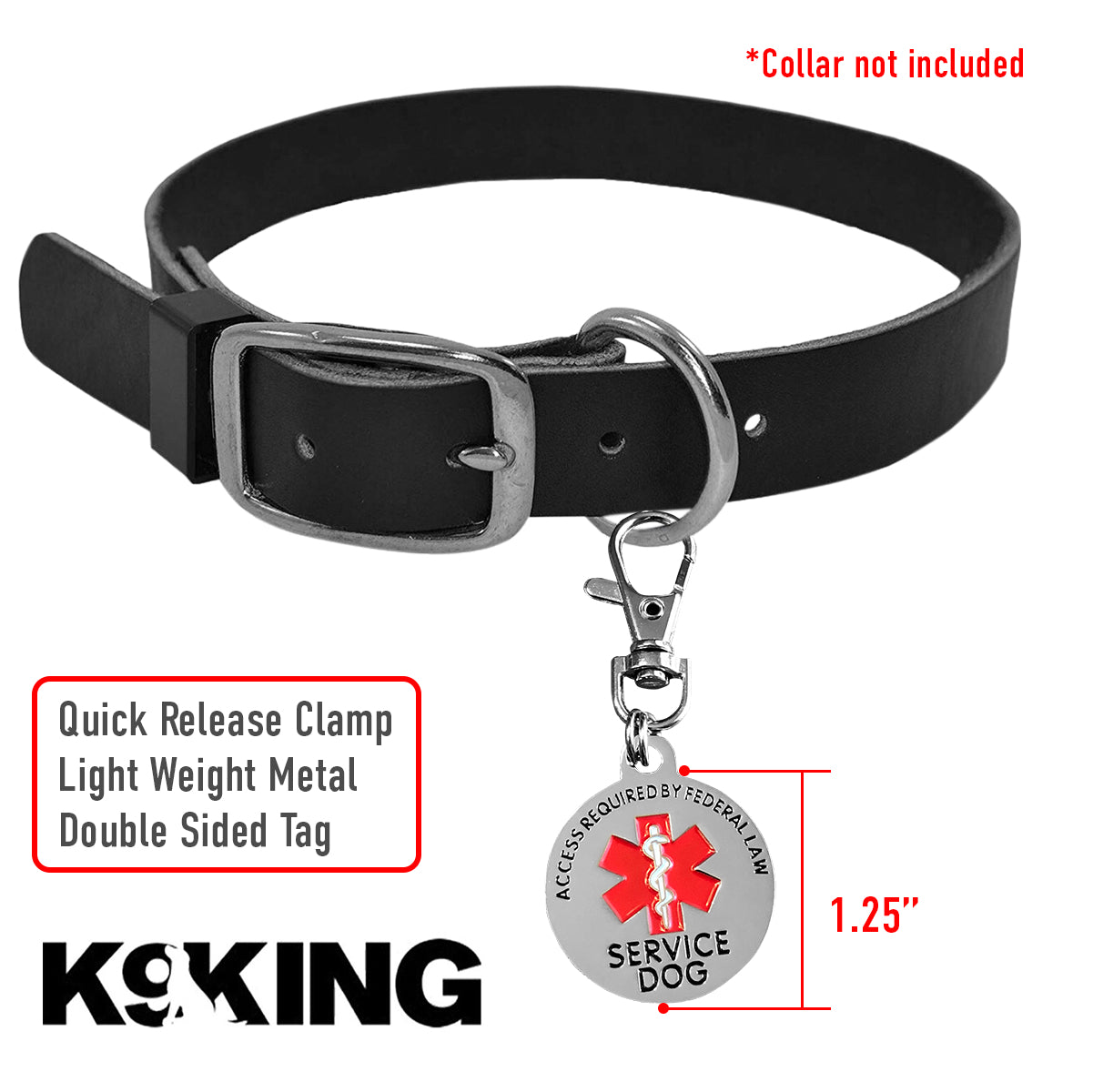 Double Sided Service Dog ACCESS REQUIRED Federal Protection Tag – K9King